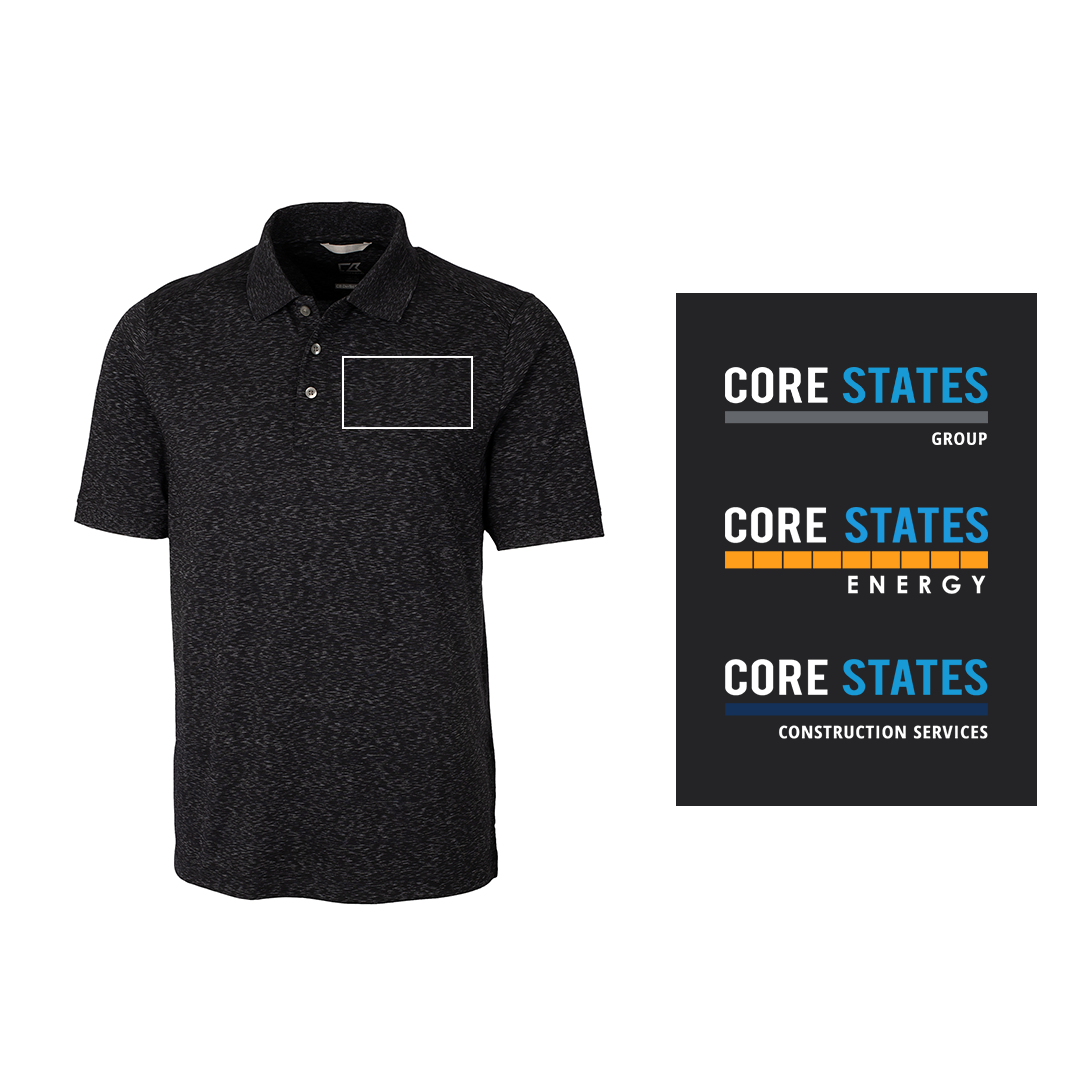 Men's Cutter & Buck Tri-Blend Space Dye Polo - Dark Black – Core States ...