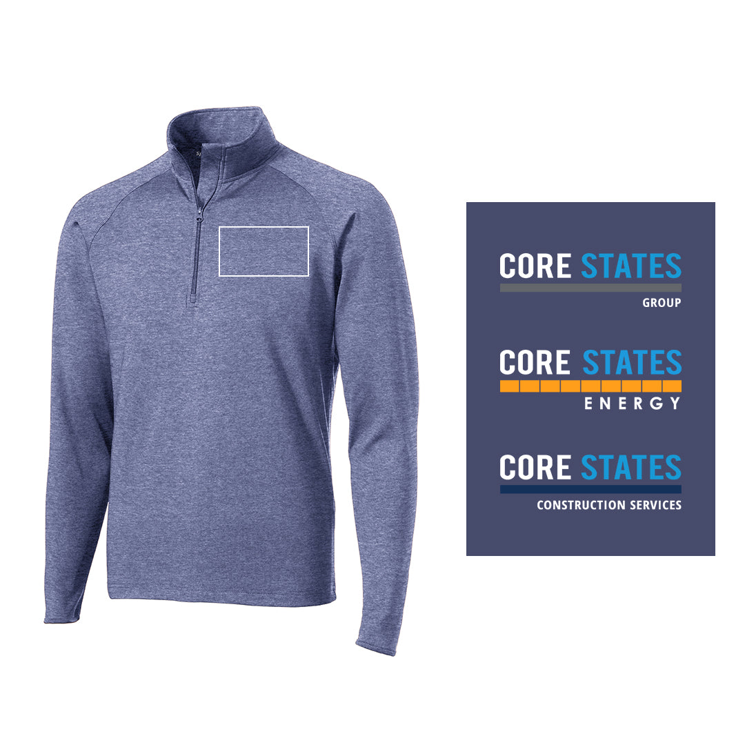 Men's Sport-Tek® Sport-Wick® Stretch 1/4-Zip Pullover - True Navy Heat ...